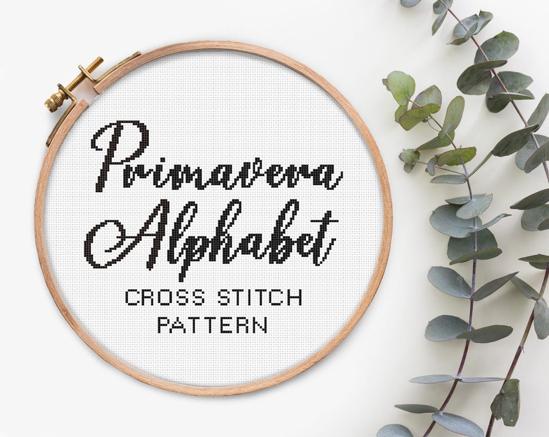 Calligraphy Alphabet Cross Stitch Pattern PDF, Hand Drawn Letters ...
