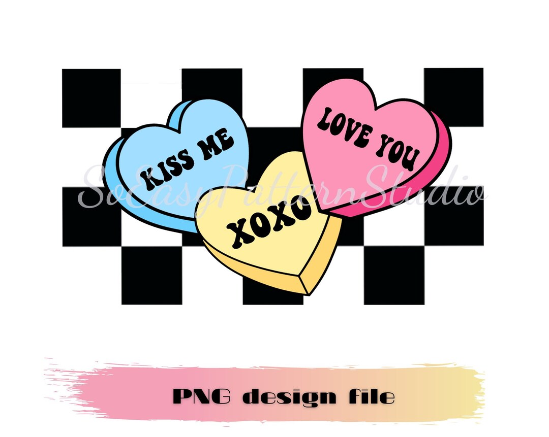 Candy Hearts Png Design File, XOXO, LOVE YOU Sweet Heart Candies Png ...