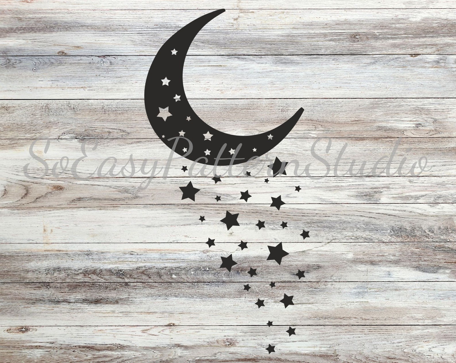 Stars and Moon Svg Files for Cricut A Wave of Stars Png - Etsy