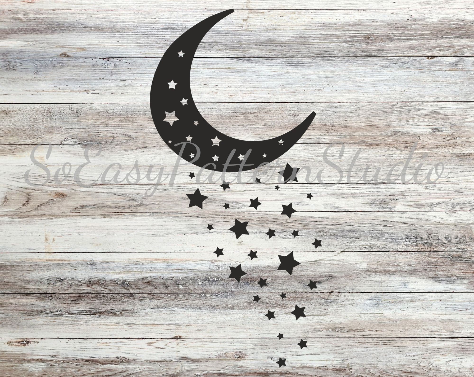 Stars and Moon Svg Files for Cricut A Wave of Stars Png - Etsy