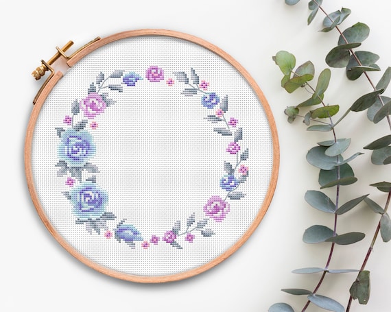 Cross Stitch Floral Border Pattern Easy Cross Stitch Pattern | Etsy