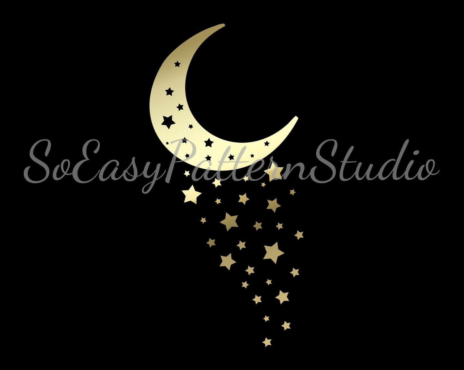 Stars and Moon Svg Files for Cricut A Wave of Stars Png - Etsy
