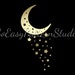 Stars and Moon Svg Files for Cricut, A Wave of Stars Png, Silhouette ...