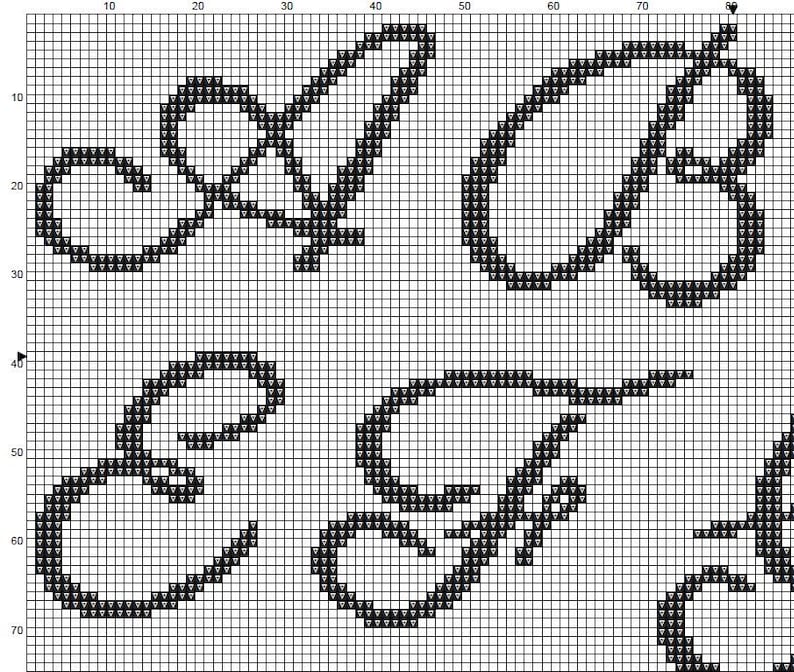 Alphabet Cross Stitch Pattern Calligraphy Font Letters Cross - Etsy