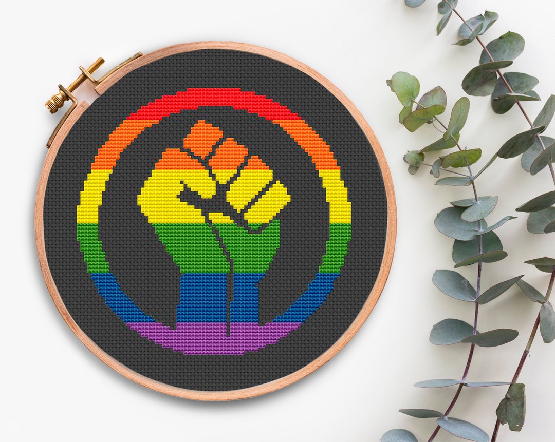 Cross Stitch Pattern Intersectional Flag Blm/lgbtq Cross Stitch Chart ...