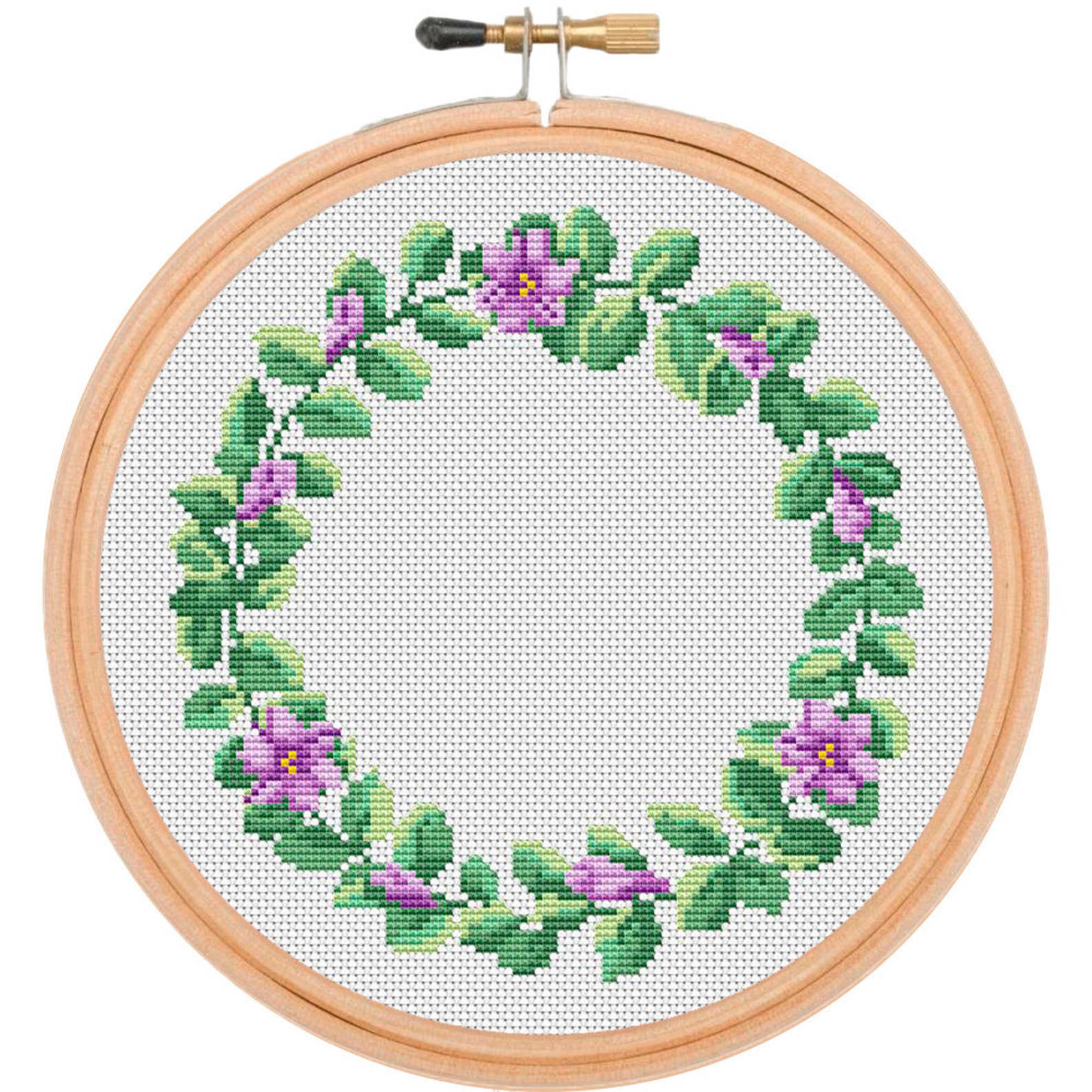 Flower Border Cross Stitch Pattern PDF Floral Wreath Modern - Etsy