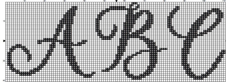 Alphabet Cross Stitch Pattern Calligraphy Font Letters Cross - Etsy