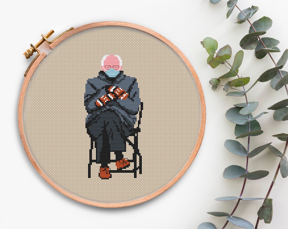 Bernie Sanders Cross Stitch Pattern Bernie Mittens - Etsy