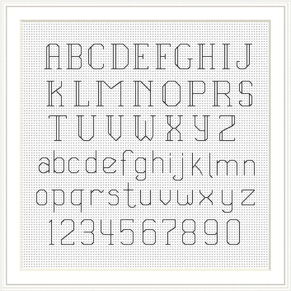Backstitch Script Letters Pattern - Etsy