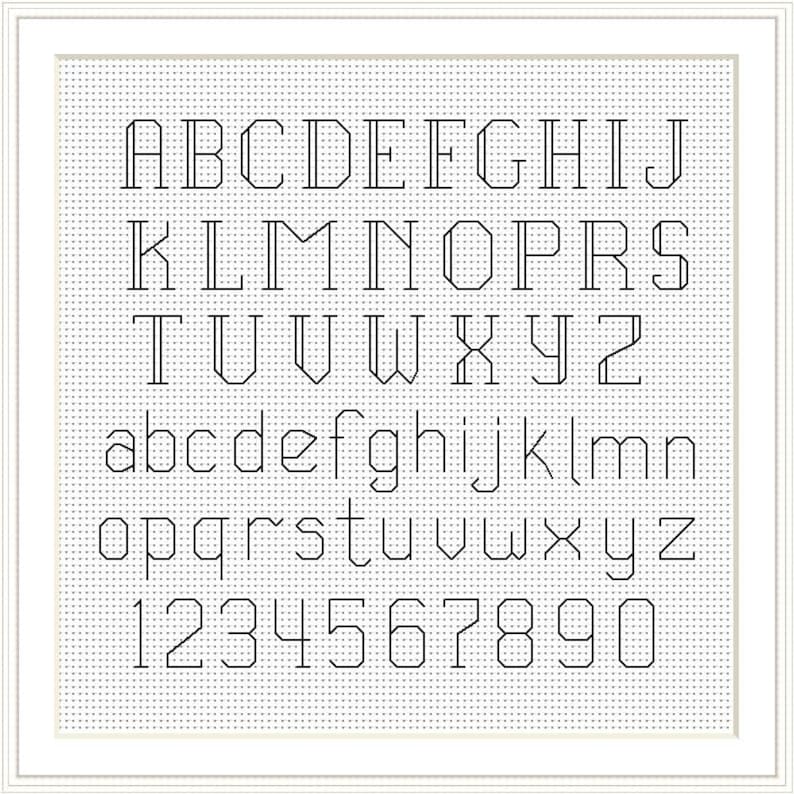 Alphabet Cross Stitch Pattern, Backstitch Alphabet Letters Cross Stitch ...