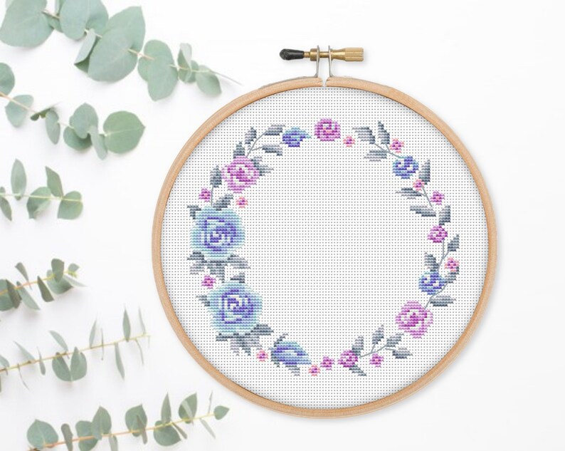 Cross Stitch Floral Border Pattern Easy Cross Stitch Pattern | Etsy