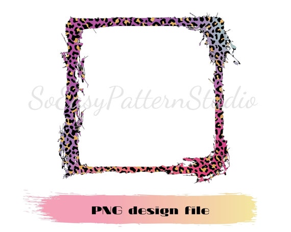 Distressed Leopard Paint Frame Png Leopard Paint Splatter | Etsy