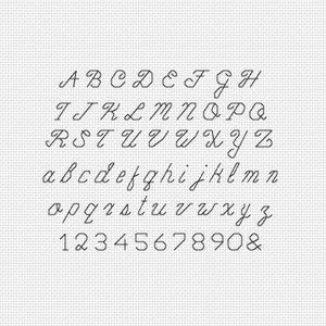 Alphabet Cross Stitch Pattern, Small Font Backstitch Alphabet, Tiny ...