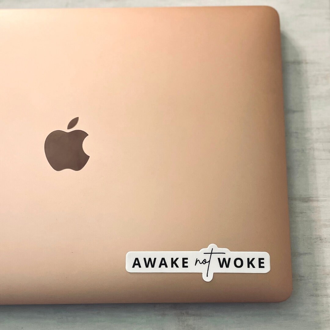 Awake Not Woke Sticker | Conservative Laptop Stickers | Republican GOP ...