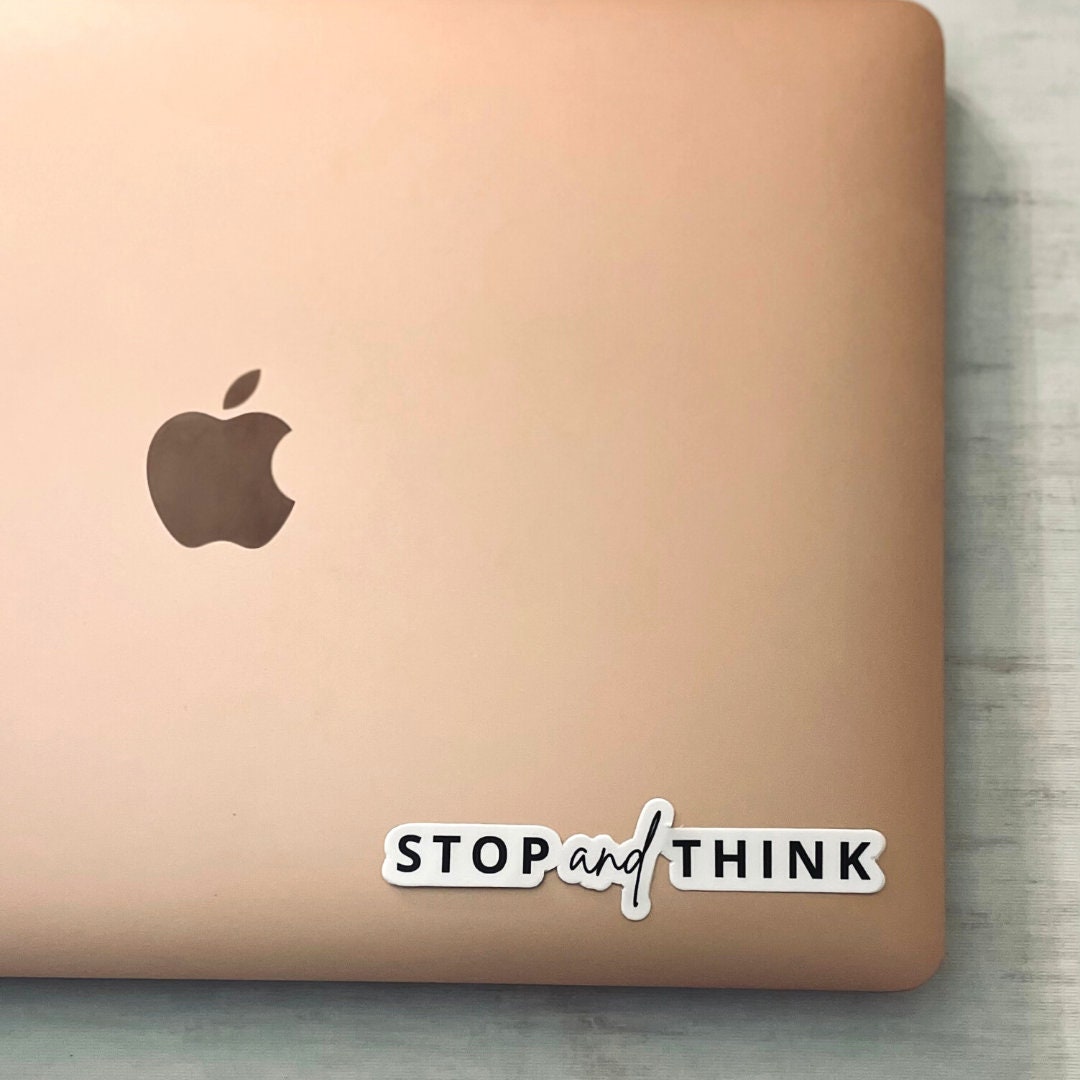 Stop and Think Sticker | Conservative Laptop Stickers | Republican GOP ...