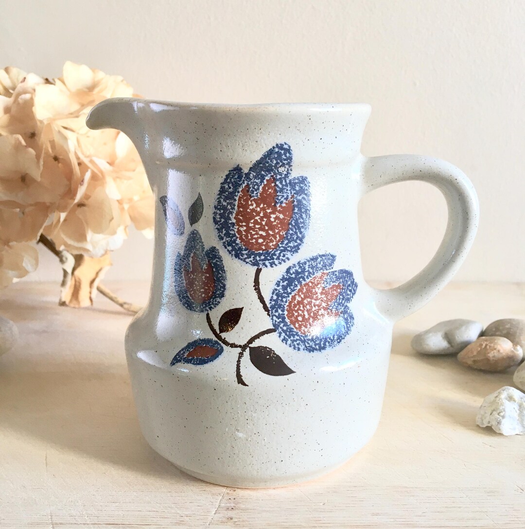 Sologne Faience De St. Amand France, Vintage Stoneware Milk Jug Stencil ...