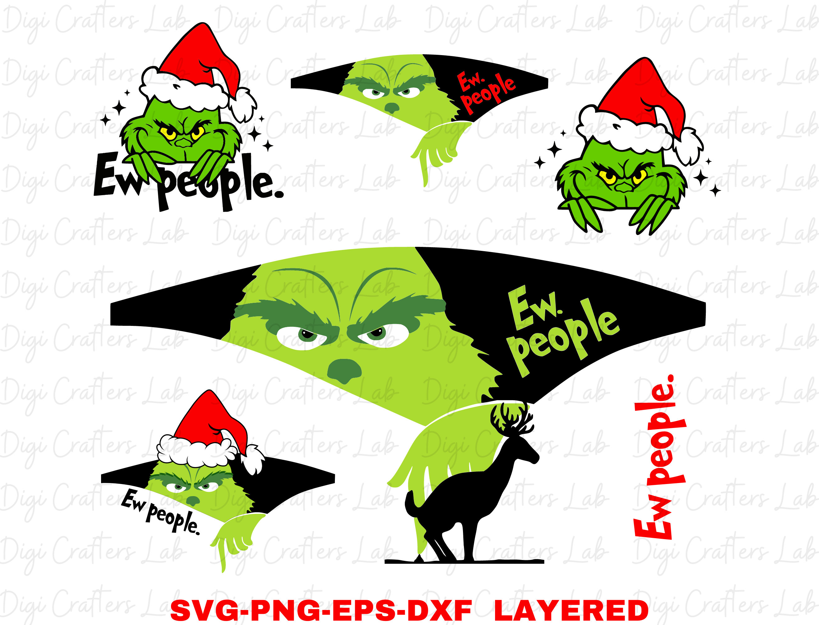 Ew People Grinch Svg Funny Grinch Svg Layered Grinch Svg Layers Grinch ...
