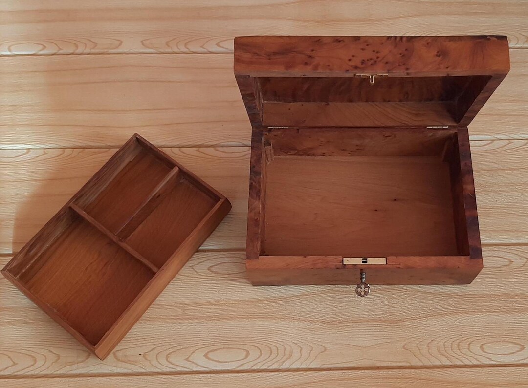 Jewellery Box, Wooden Jewellery Box With Key, Personalized Gift Wooden ...