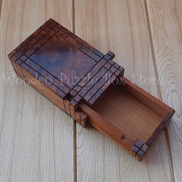 Wooden Puzzle Box - Etsy