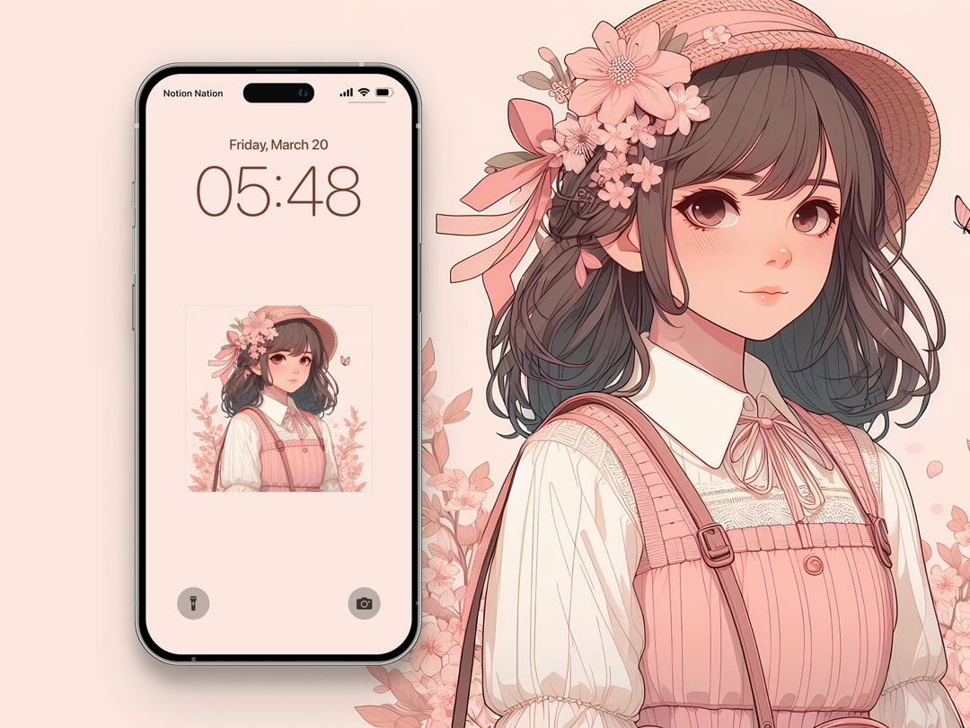 4K Mobile Wallpaper: Notion Girl 013061 - Etsy