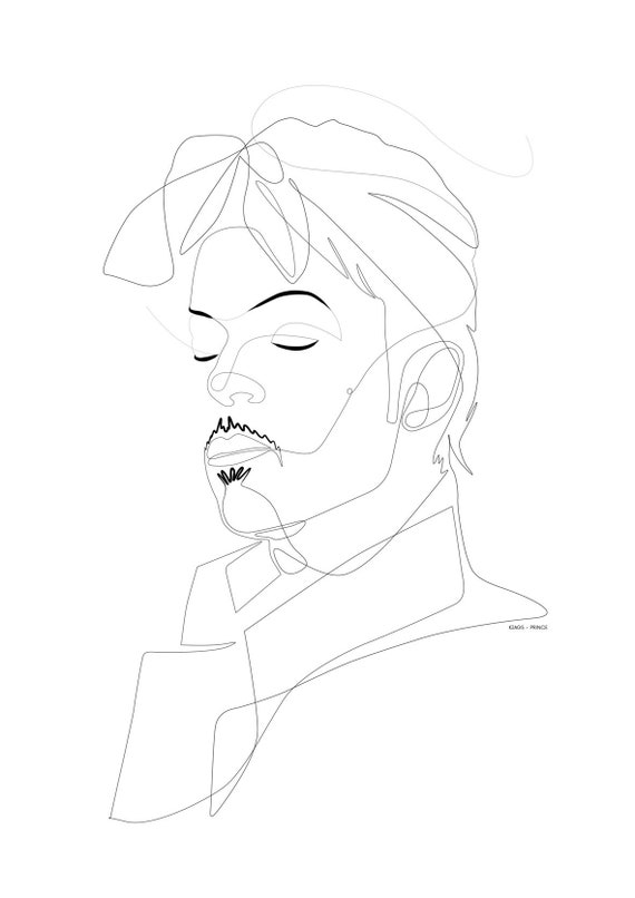 Prince Line Drawing Print - Etsy