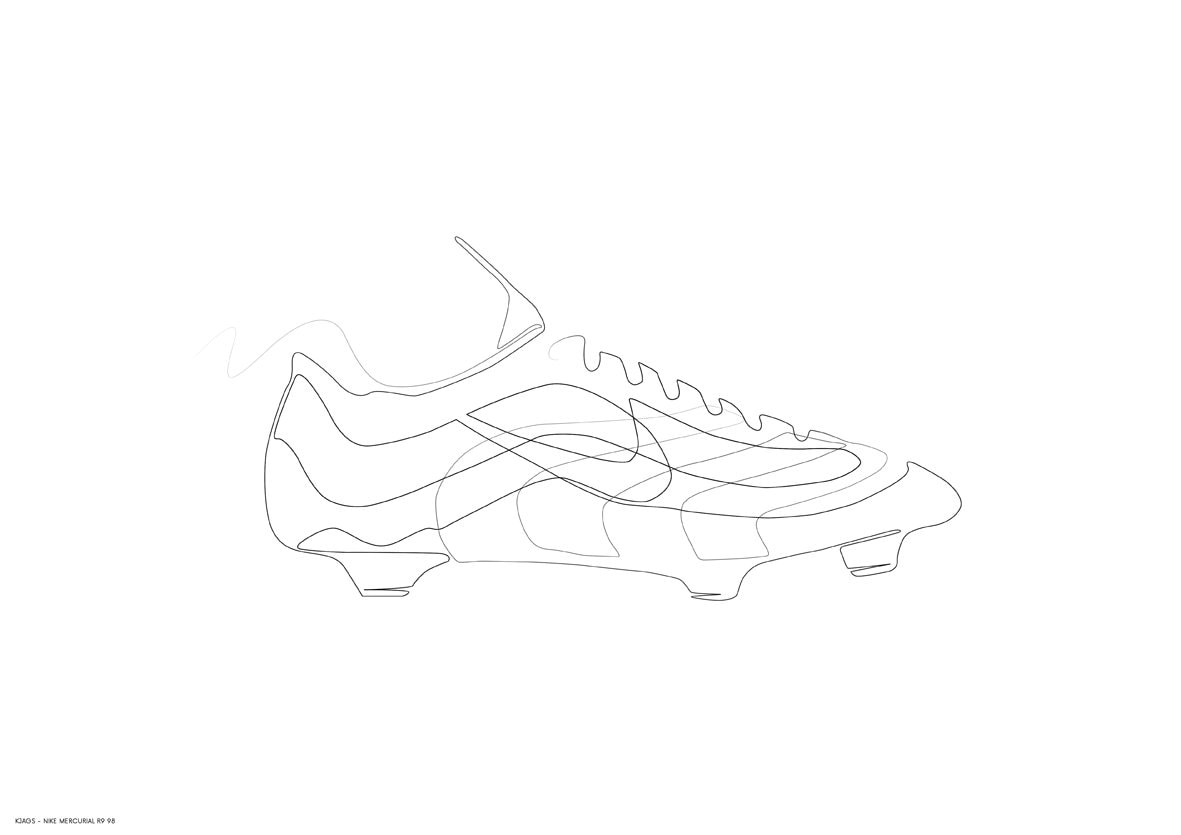 Nike R9 98 Boot Line Drawing Print - Etsy