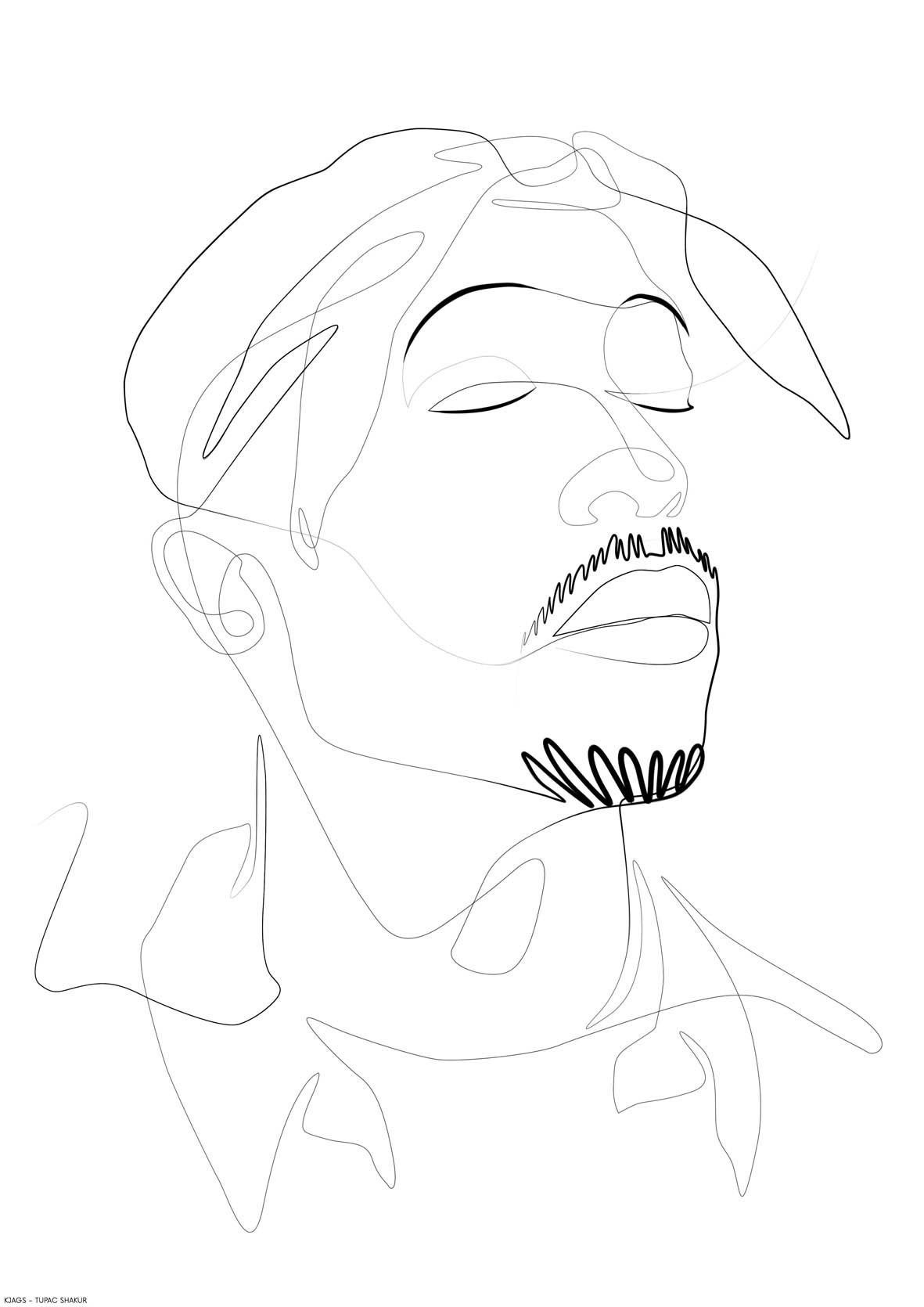 Tupac Shakur Line Drawing Print - Etsy