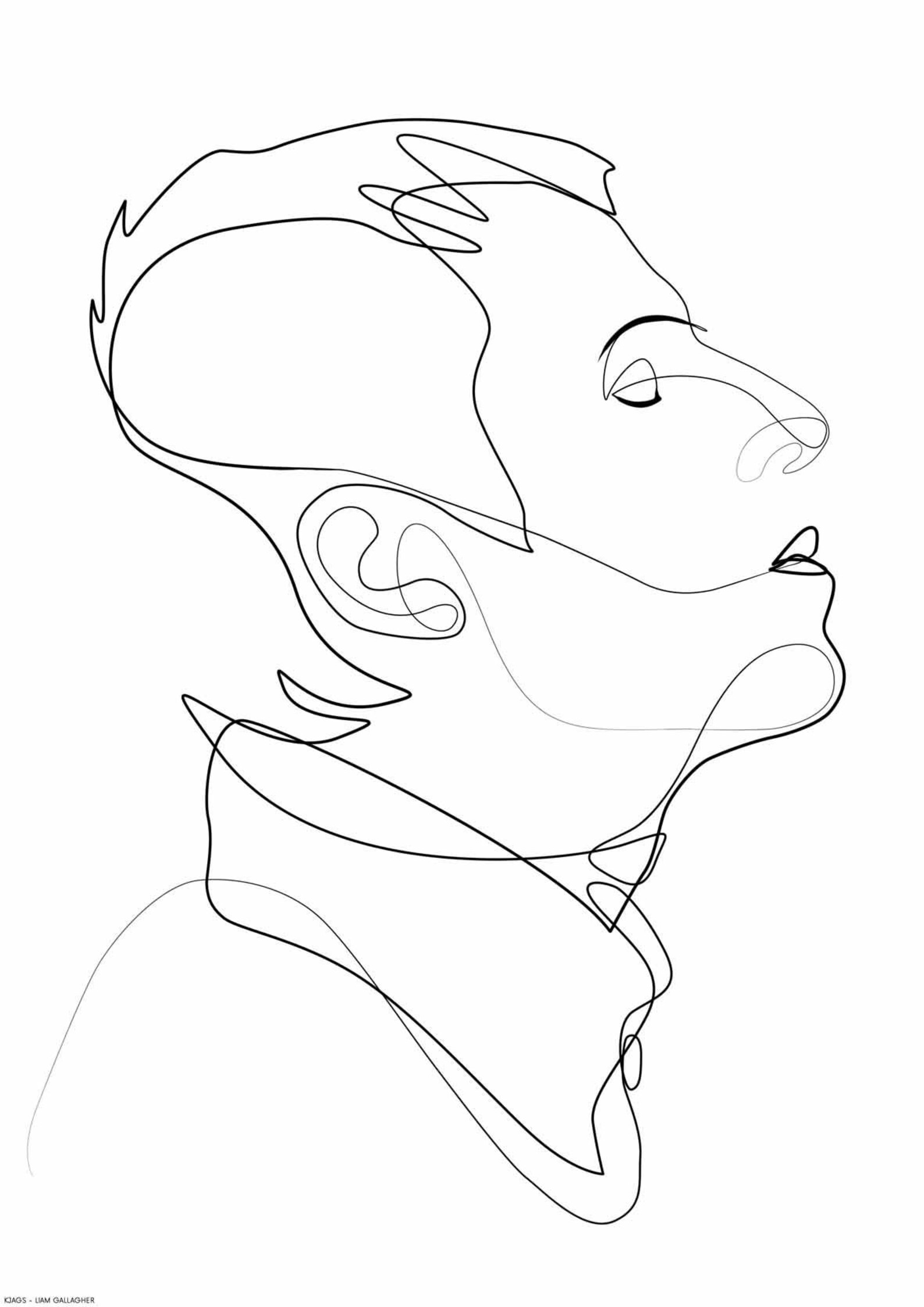 Buy Liam Gallagher Line Drawing Print Online in India - Etsy