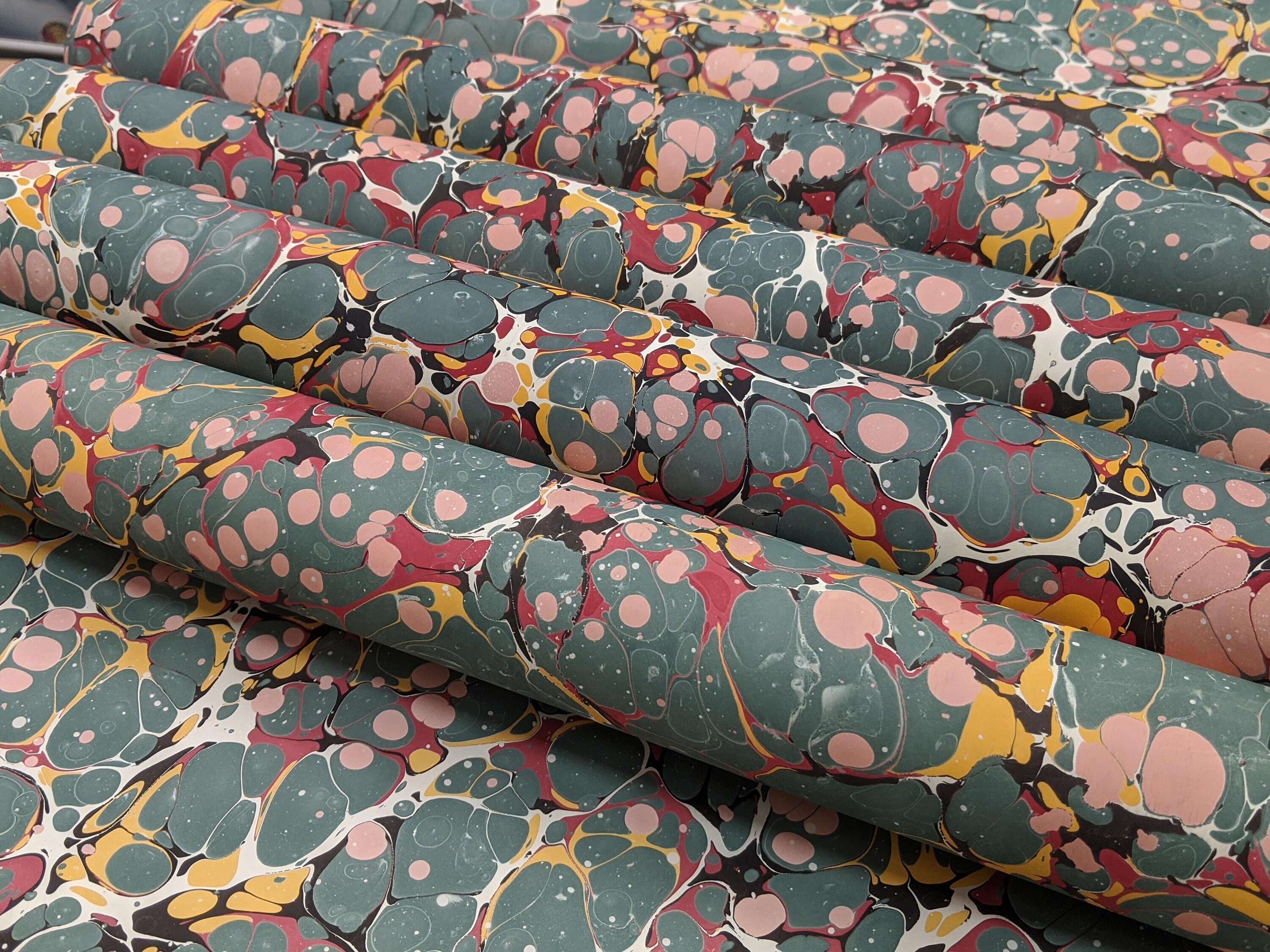 Green Marbled Paper 50x72cm SECONDS Antique Spot | Etsy