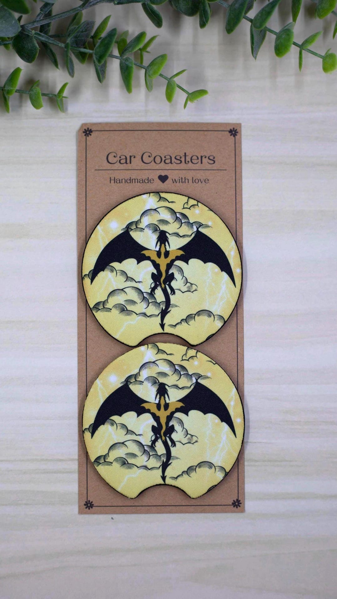 Fourth Wing Inspired Car Coasters I Set of 2 I Uniquely Designed Car ...