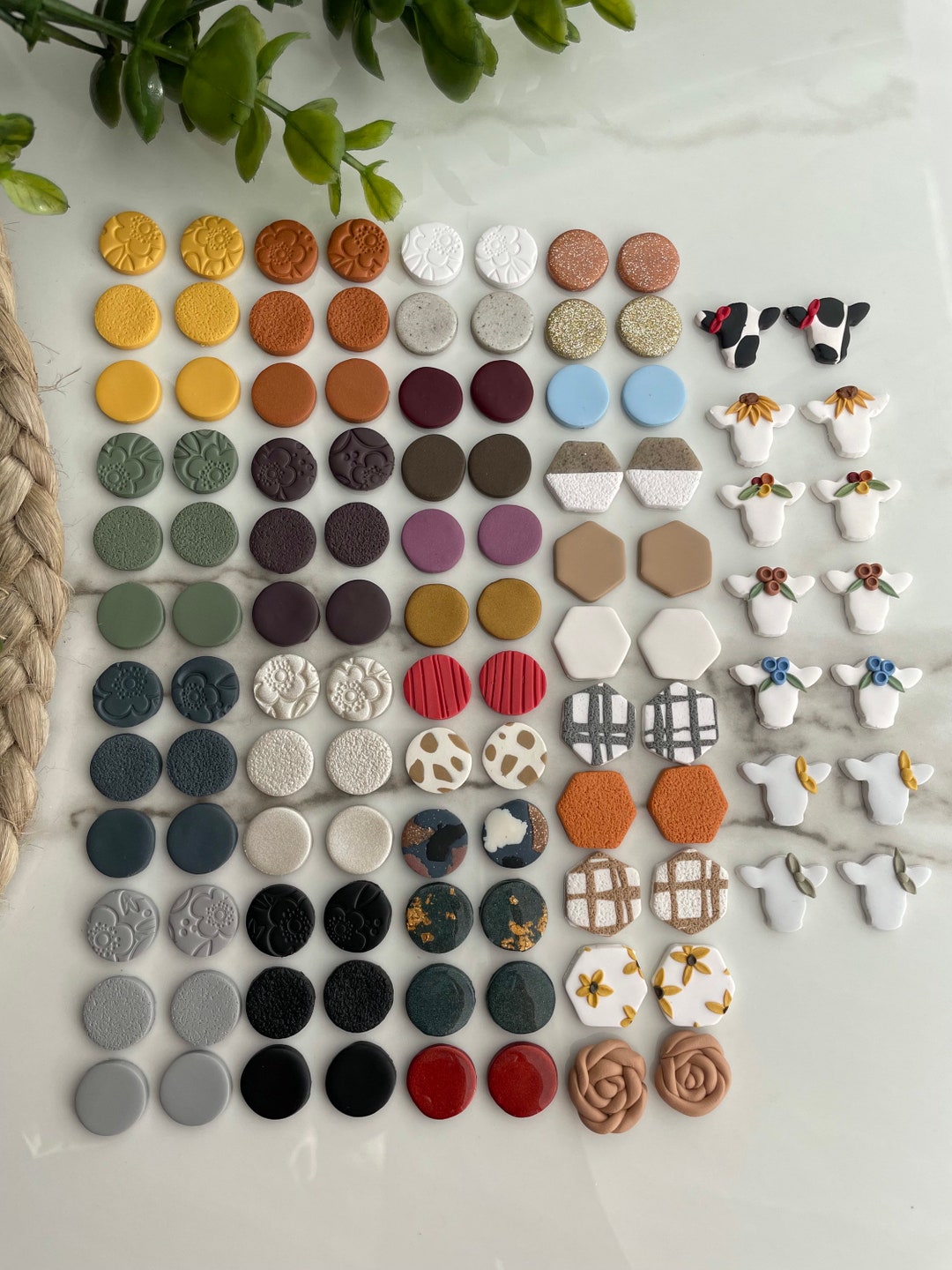 Choose Your Own Stud Pack | 1.5CM PATTERNS | Polymer Clay Earrings ...