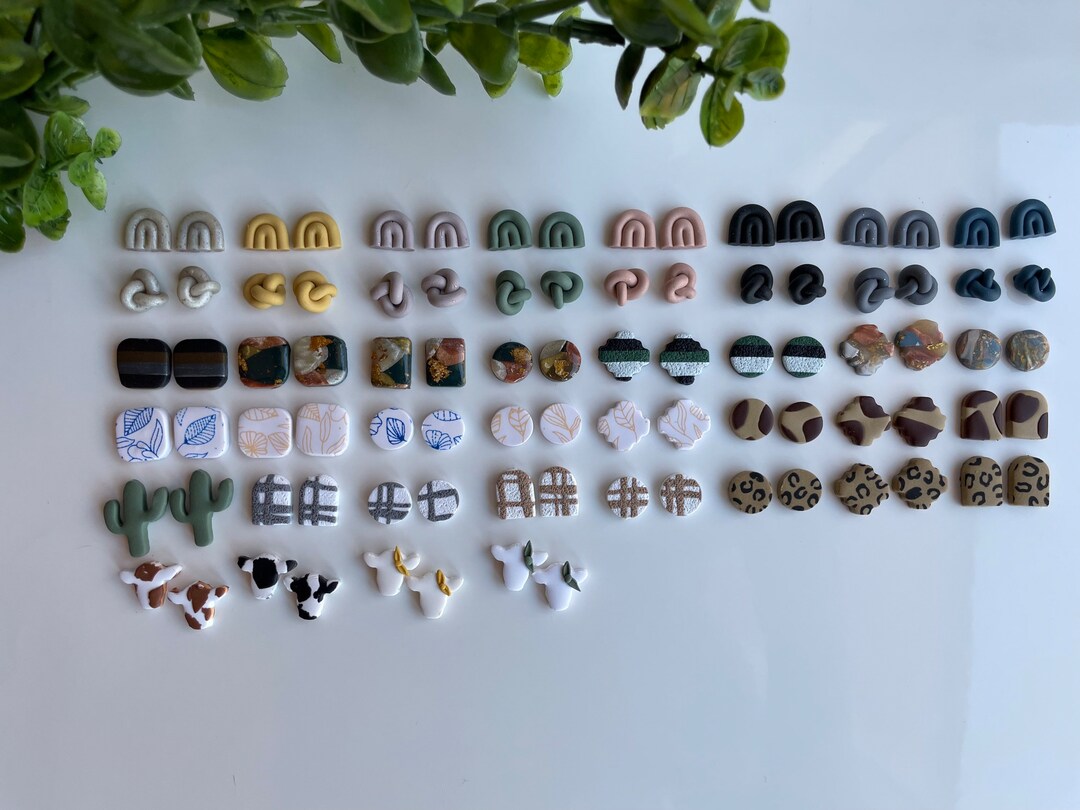 Choose Your Own Stud Pack | 1CM Patterns II | Polymer Clay Earrings ...