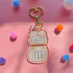 Beary Flip Phone Acrylic Keychain-acrylic Keychain,cute Bear Keychain ...