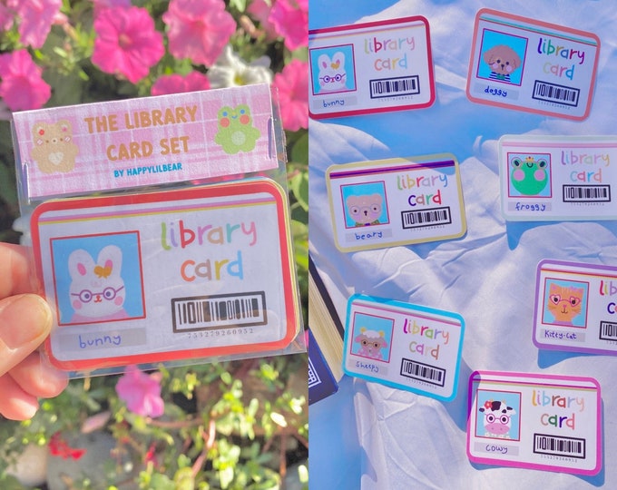 The Library Card Set-library Card Sticker-library Stationery-library ...