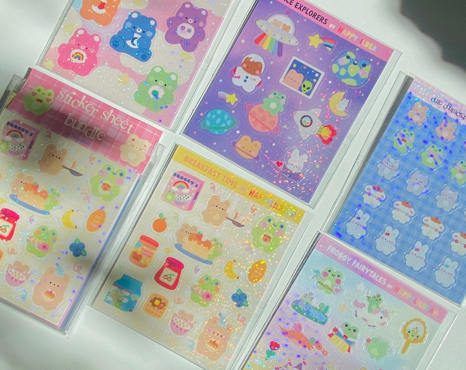 5 Sticker Sheet Bundle-save 5cute Sticker Sheet-sticker Sheet Bundle ...