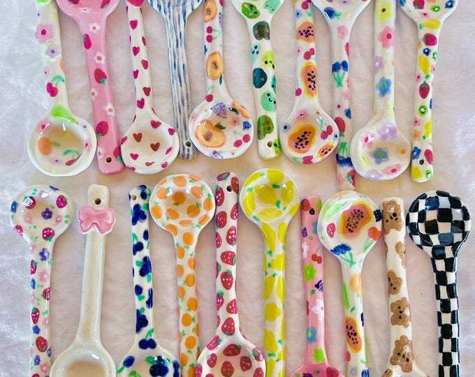 Yellow Ceramic Spoons - Etsy