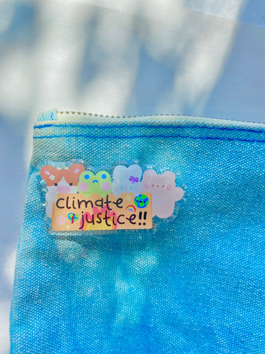 Climate Justice Acrylic Pin-kawaii Frog Pin,climate Change Pin,cute ...