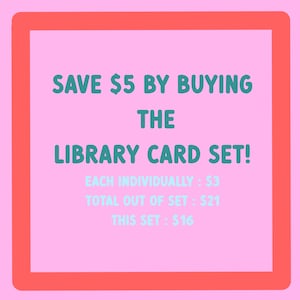 The Library Card Set-library Card Sticker-library Stationery-library ...