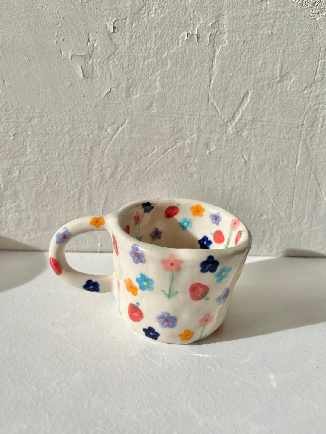 PREORDER: Strawberry Garden Handmade Ceramic Mug-cute Ceramic Mug ...