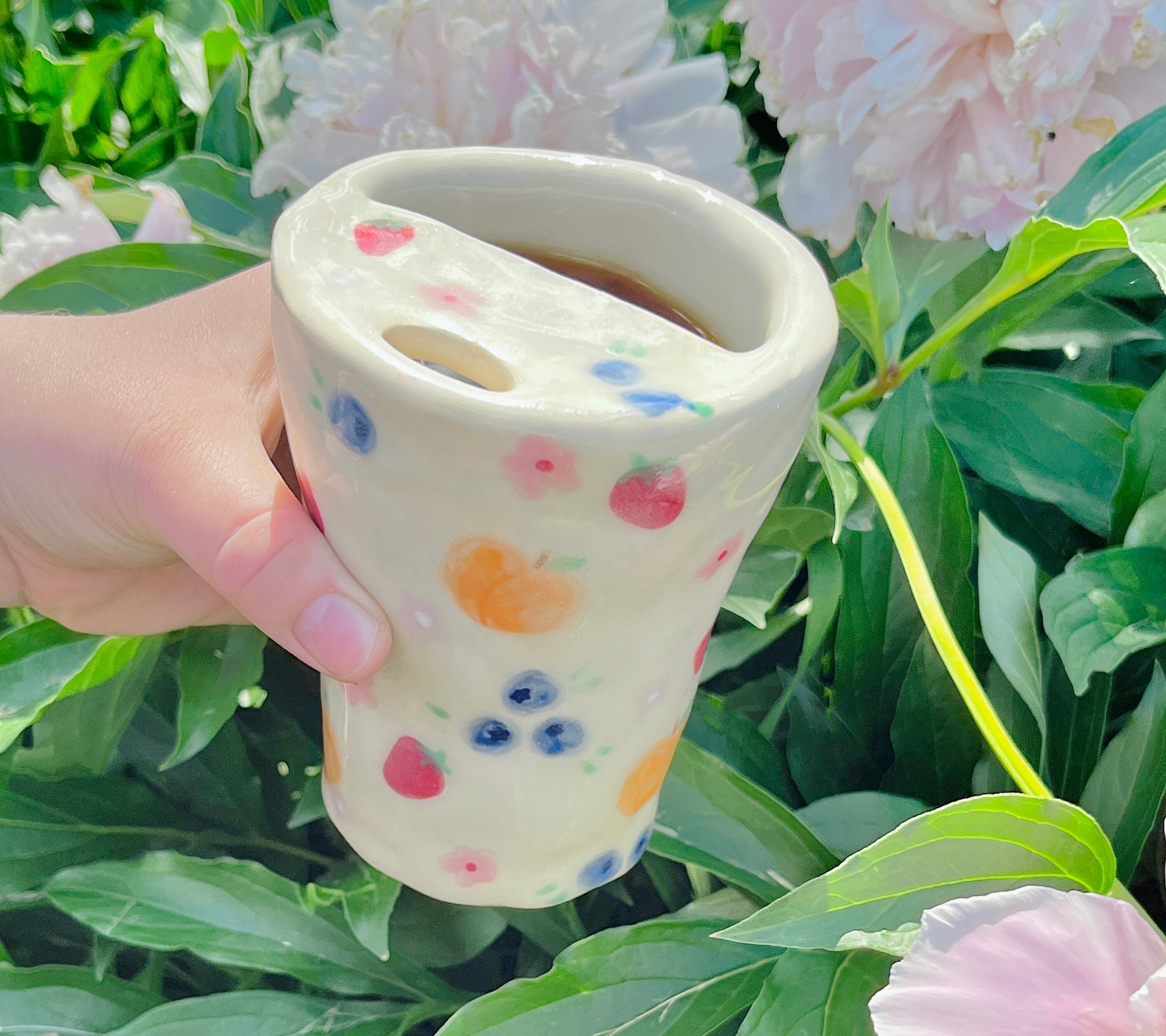 PREORDER: Fruits Handmade Ceramic Travel Mug,ceramic to Go Cup,travel ...