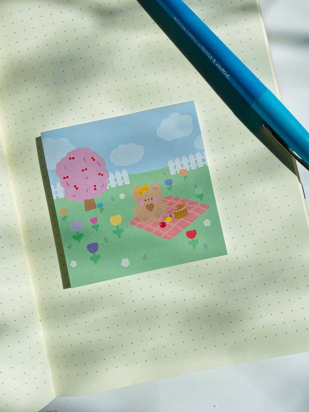 Spring Picnic Memo Pad//cute Memo Padpretty Memo Padkawaii - Etsy