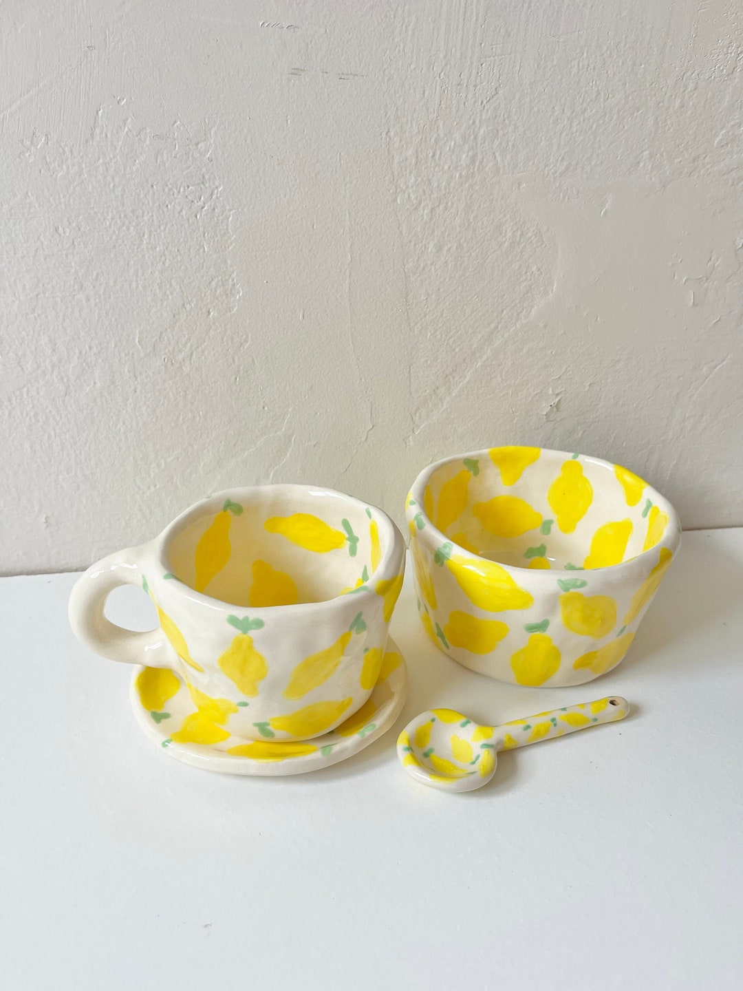 PREORDER: Lemons Handmade Breakfast Set-fruit Mug-fruit Bowl-mug Set ...