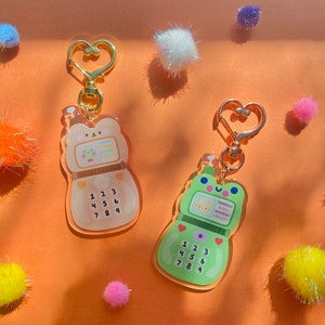 Froggy Flip Phone Acrylic Keychain-acrylic Keychain,cute Frog Keychain ...