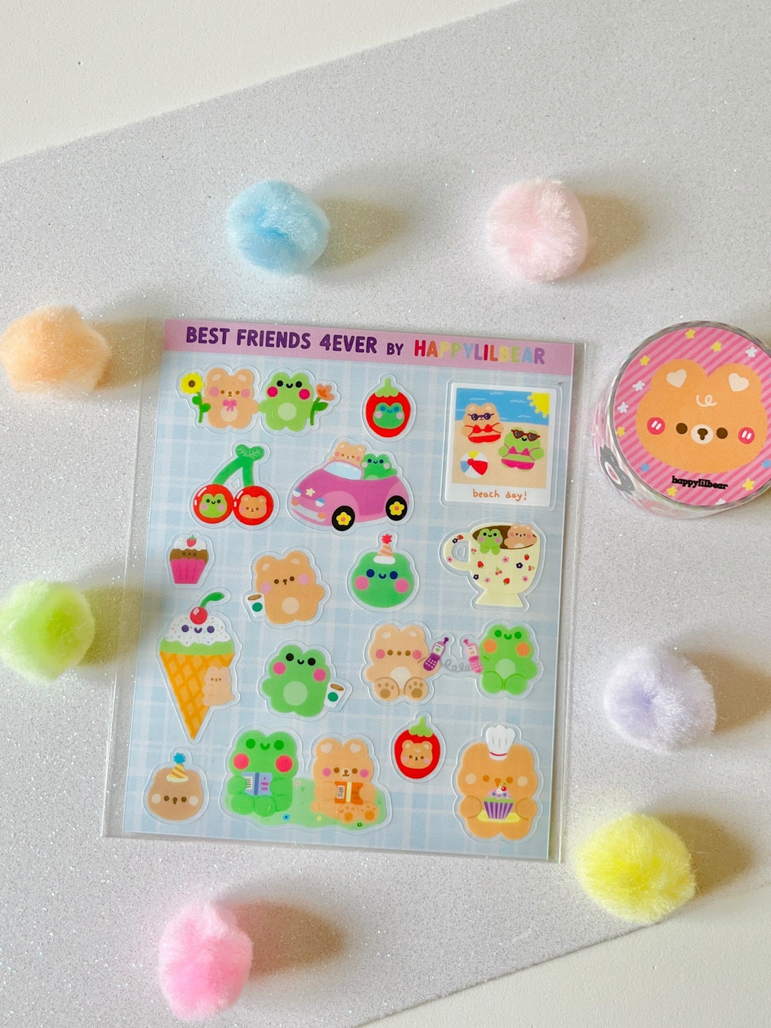 Best Friends Sticker Sheet-cute Sticker Sheet-frog Sticker Sheet-bff ...