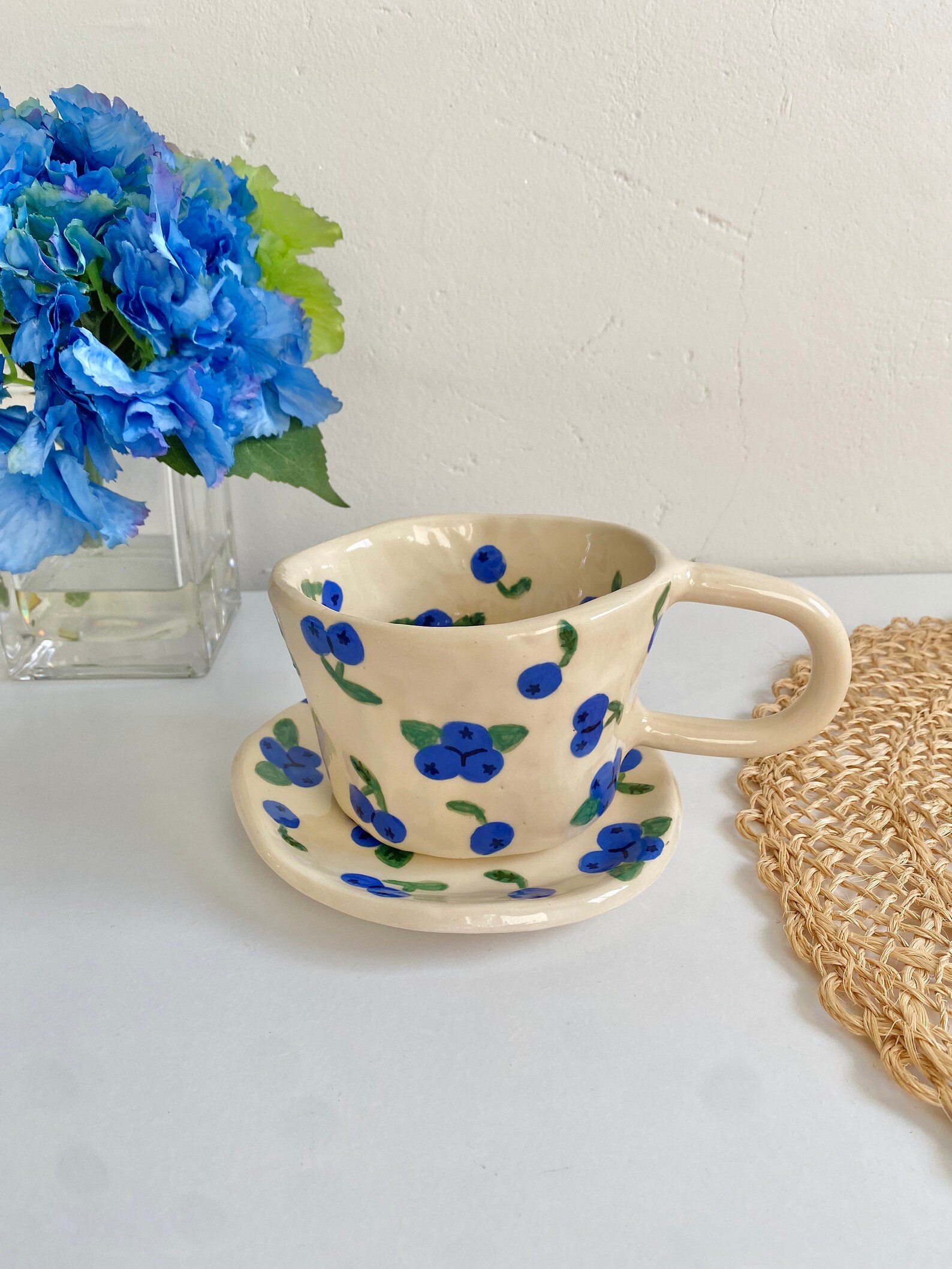 PREORDER: Blueberry Blues Handmade Ceramic Mug-clay Mug - Etsy