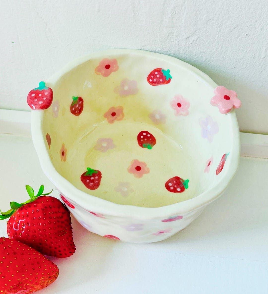 Preorder:stawberry Fields Handmade Ceramic Bowl-strawberry Bowl ...
