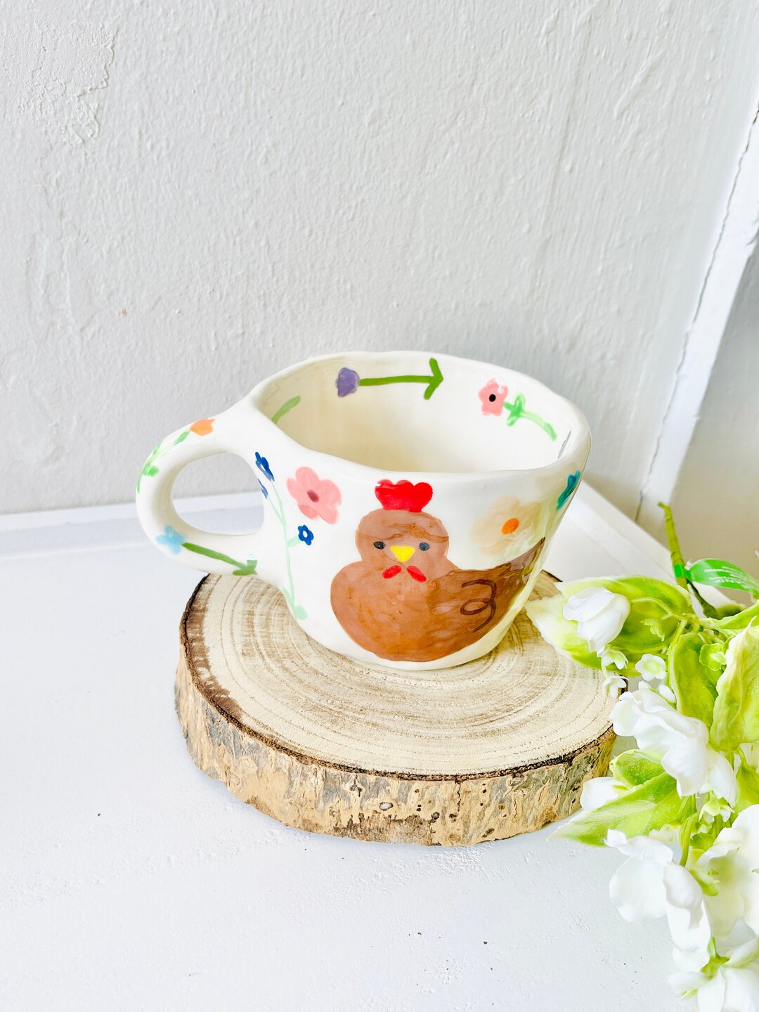 Preorder:chickens in the Garden Handmade Ceramic Mug-handmade Mug ...