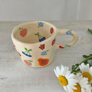 PREORDER: Fruit Handmade Ceramic Mug-handmade Ceramic Mug,fruit Mug ...