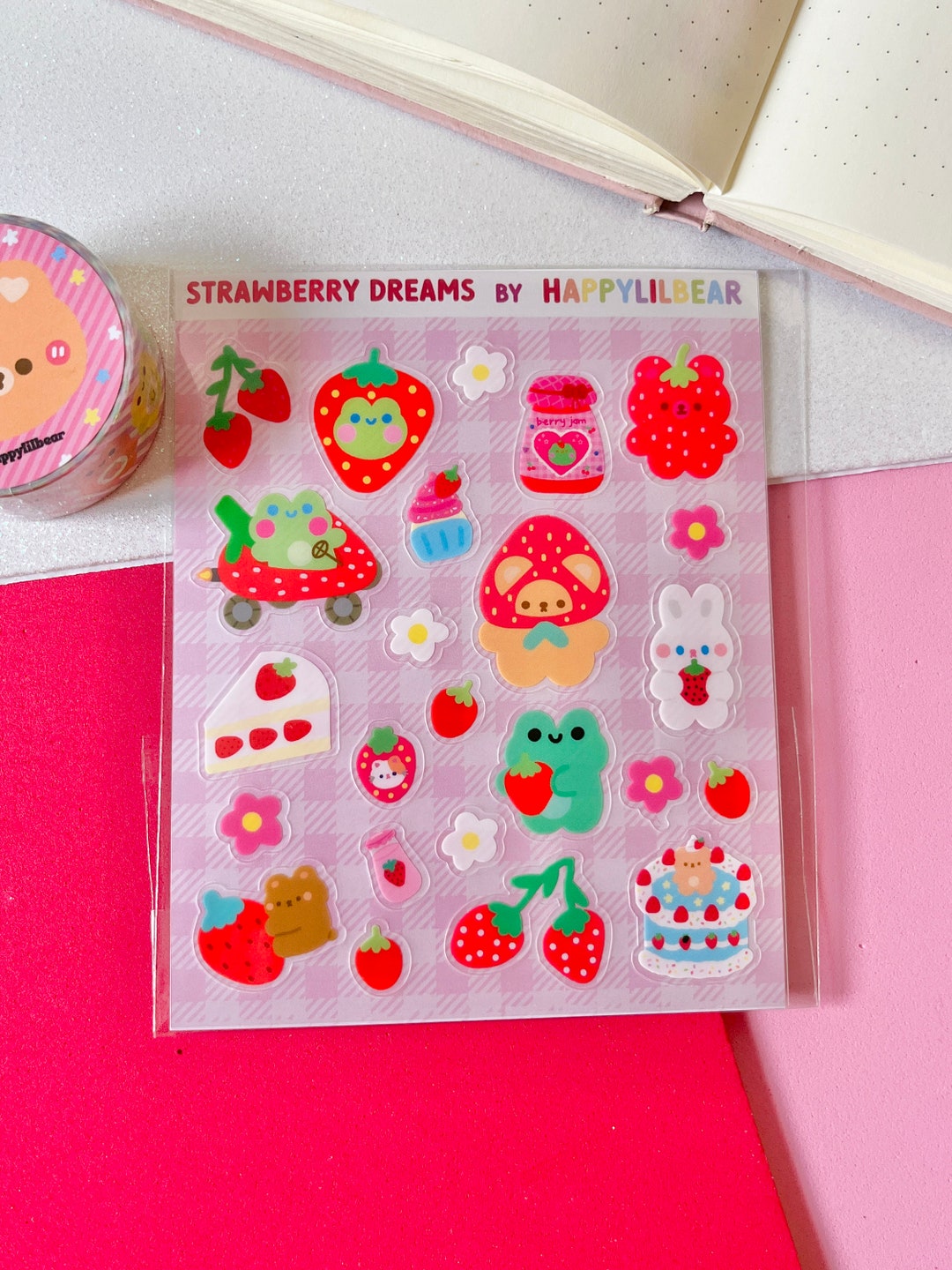 Strawberry Dreams Sticker Sheet-cute Sticker Sheet-frog Sticker Sheet ...