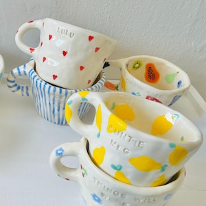 PREORDER: Custom Ceramic Pottery Handmade Mug-cute Aesthetic Mug-mugs ...